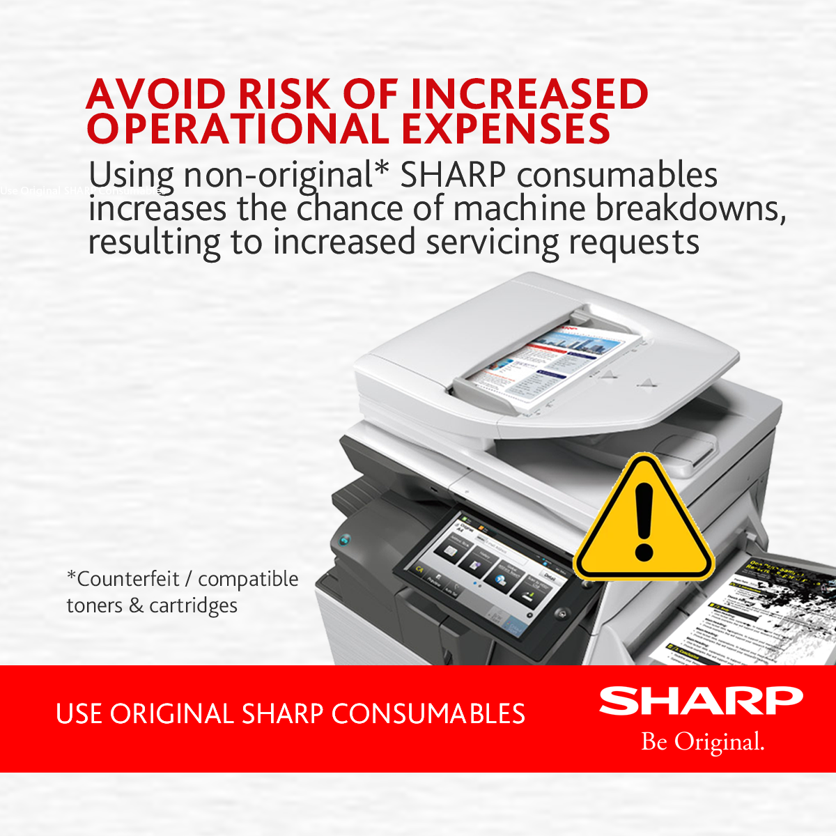 Use SHARP original consumables - Sharp Middle East & Africa Document ...