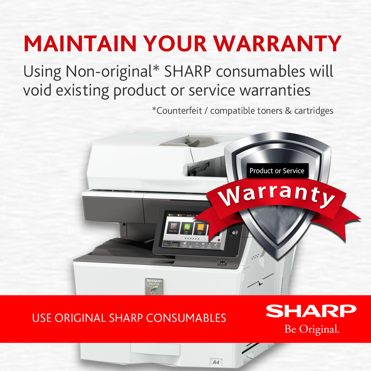 Use SHARP original consumables - Sharp Middle East & Africa Document ...